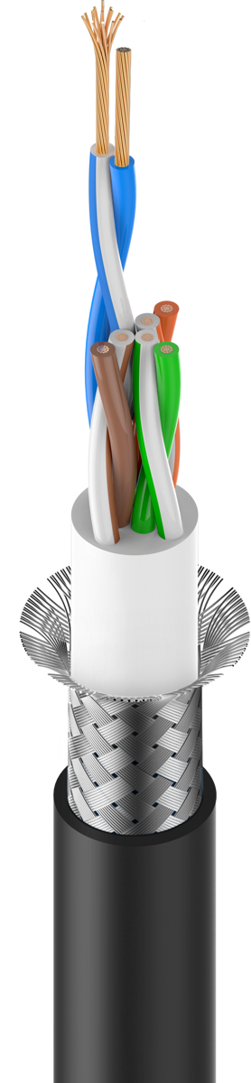 Flexible CAT5e data cable S/UTP - 26AWG - 4 x 2 x 0.15 mm² Roxtone CAT5FB