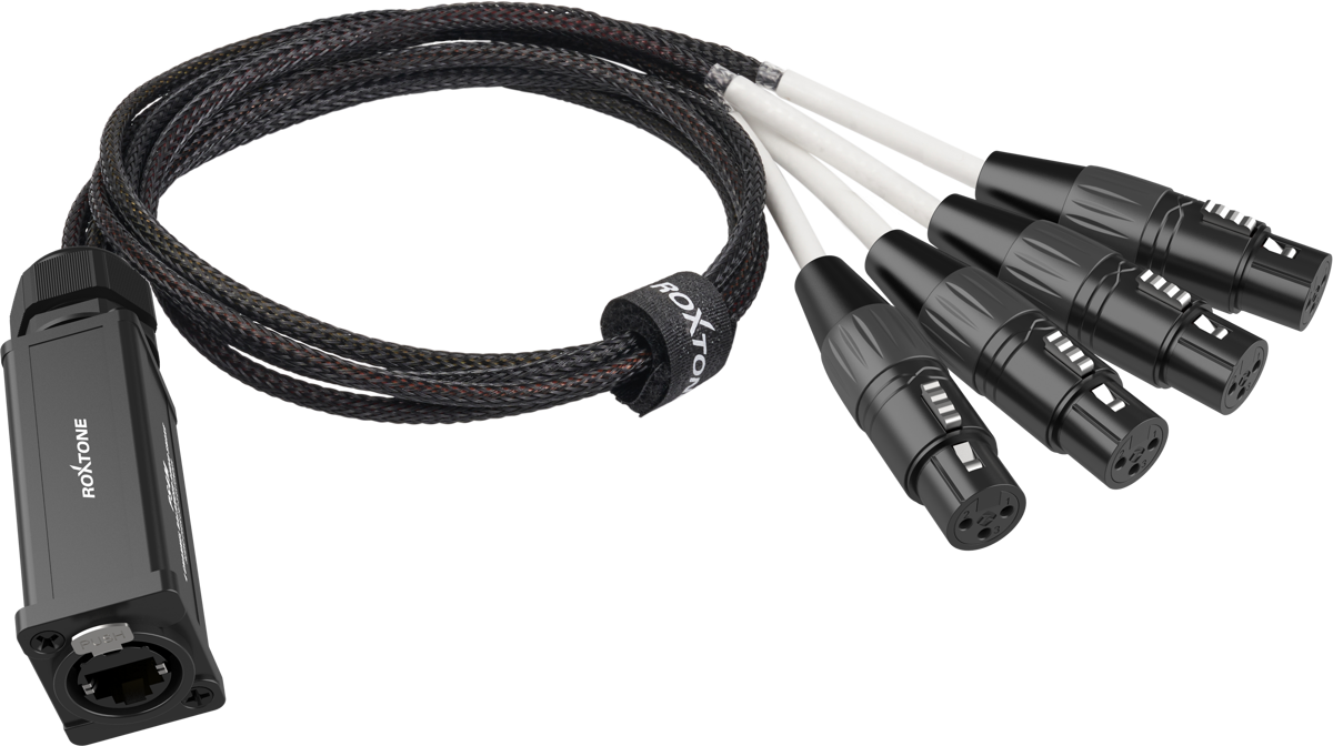 Snake Splitter RJ45 socket to 4x XLR 3-pin female Roxtone PS4F ...