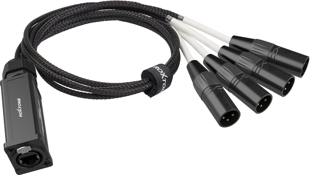 Snake Splitter RJ45 socket to 4x XLR 3-pin male Roxtone PS4M | Product ...