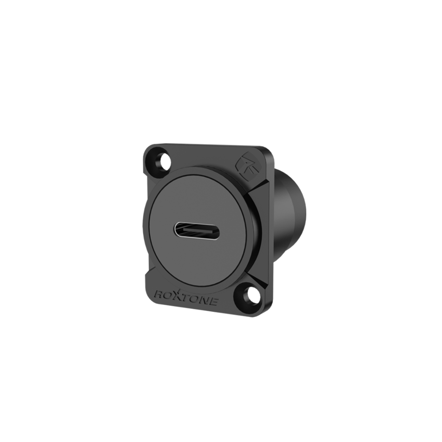 D-Shape USB Type-C Female Socket Chassis Panel Mount Connector Roxtone ...
